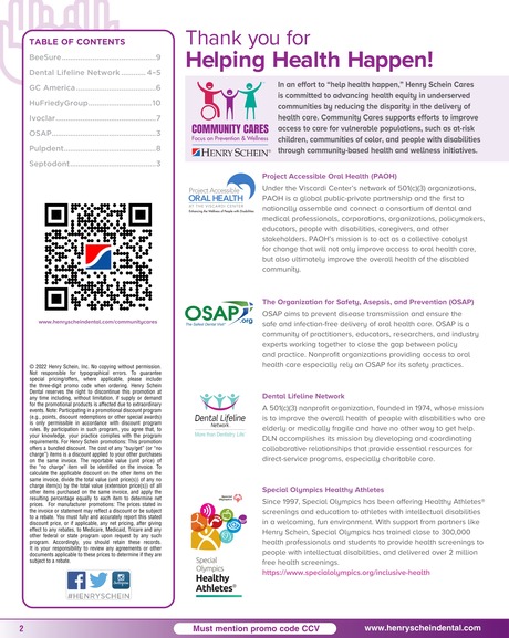 Community Cares Flyer - July 2022 - Table of Contents
