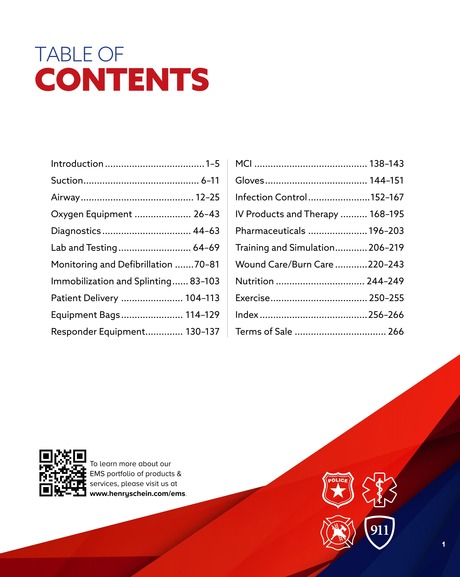 Medical - 2023 EMS Catalog - Table of Contents