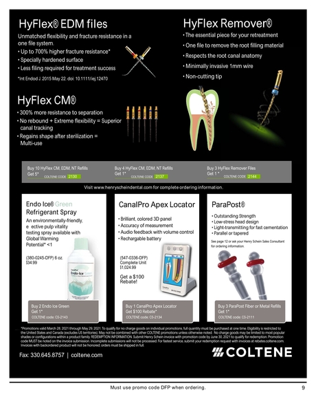 Endodontic Special Offers Flyer - April - May 2021