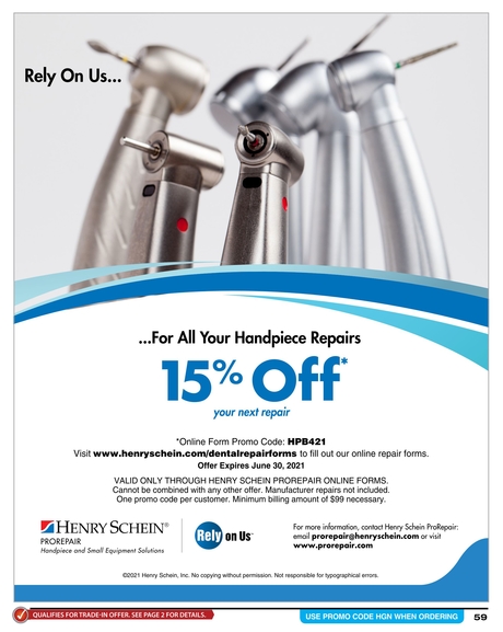 Handpiece & Burs Flyer - Journal Ad Version - May/June 2021 - 59