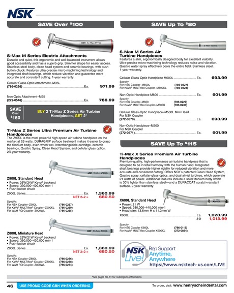 Handpiece & Burs Flyer - April-June 2022 - Journal - 46