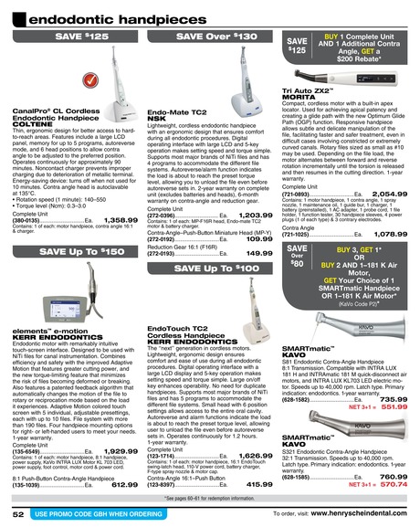 Handpiece & Burs Flyer - April-June 2022 - Journal - 52