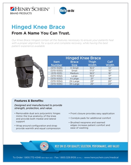 Henry Schein Brand Hinged Knee Brace