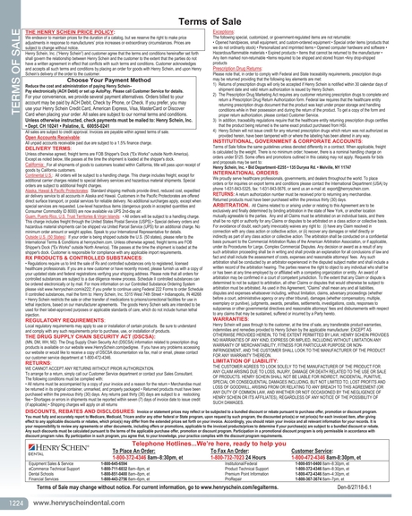 2019 Henry Schein Dental Merchandise Catalog (without pricing) - Terms ...