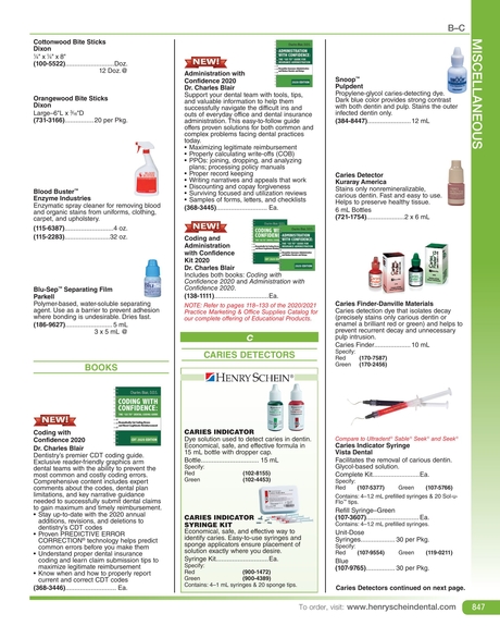 2020 Henry Schein Dental Merchandise Catalog (without pricing) - 847
