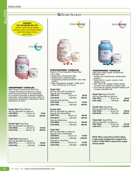 2021/2022 Henry Schein Dental Merchandise Catalog - Alloys