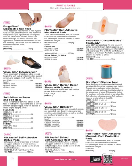 Sports, School Nurse, Foot & Ankle Catalog - 2023 - 2024 - 178