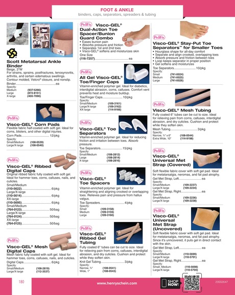 Sports, School Nurse, Foot & Ankle Catalog - 2023 - 2024 - 180