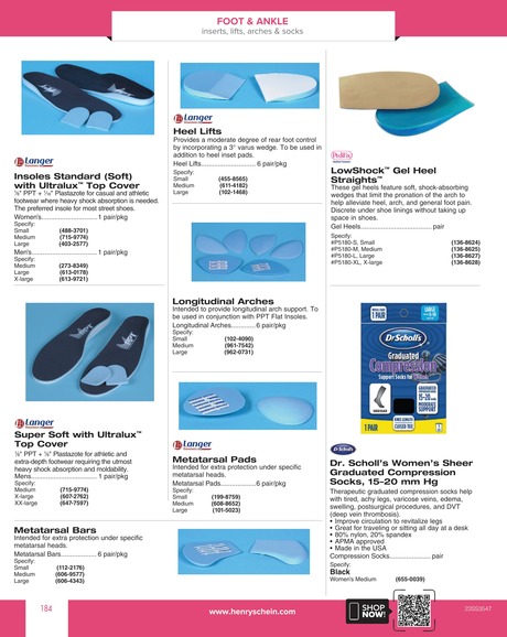 Sports, School Nurse, Foot & Ankle Catalog - 2023 - 2024 - 184