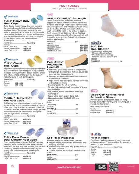 Sports, School Nurse, Foot & Ankle Catalog - 2023 - 2024 - 186