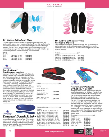 Sports, School Nurse, Foot & Ankle Catalog - 2023 - 2024 - 190