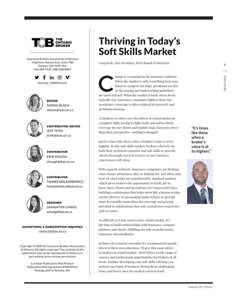 The Ontario Broker - Volume 20, Issue 1 - 7