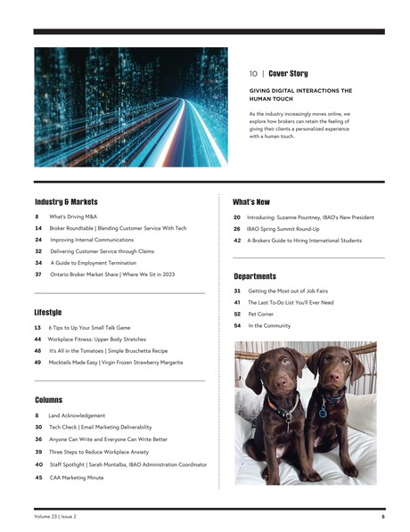 The Ontario Broker - Volume 23, Issue 2 - 5