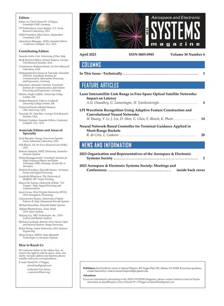 IEEE - Aerospace and Electronic Systems - April 2023 - Contents