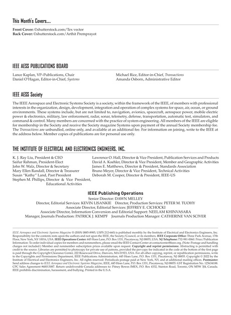 IEEE - Aerospace and Electronic Systems - March 2022 - Cover2