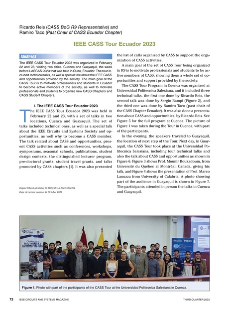 IEEE Circuits and Systems Magazine - Q3 2023 - 72
