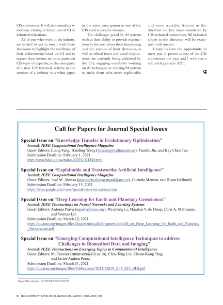 IEEE Computational Intelligence Magazine - February 2021 - 4