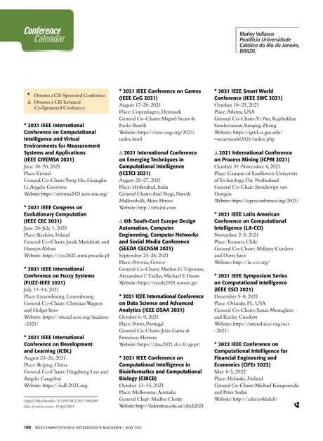 IEEE Computational Intelligence Magazine - May 2021 - 100