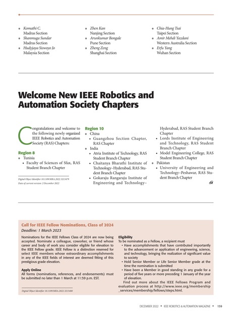 Ieee Robotics And Automation Magazine December 2022 159