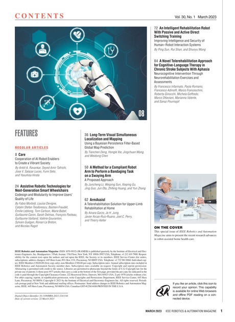 IEEE Robotics & Automation Magazine - March 2023 - Contents