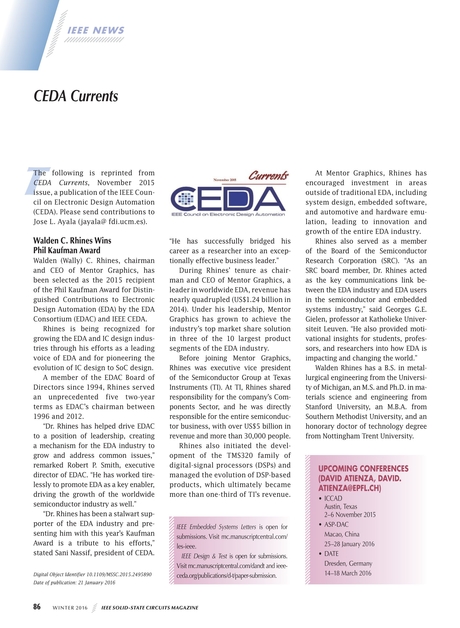 IEEE Solid-State Circuits Magazine - Winter 2016