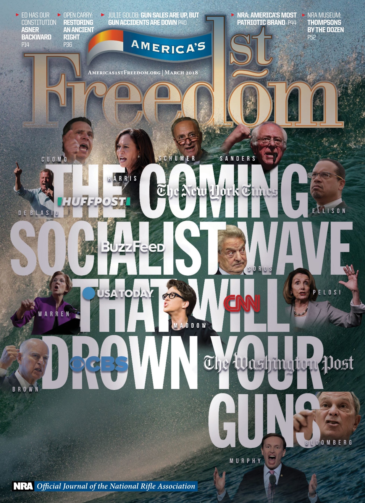 NRA new magazine cover - Going extreme right and reaching for GOP Trump ...