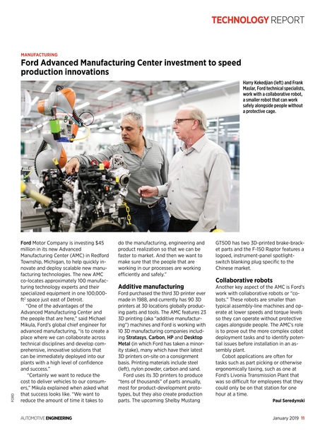 Automotive Engineering - January 2019 - Ford Advanced Manufacturing ...
