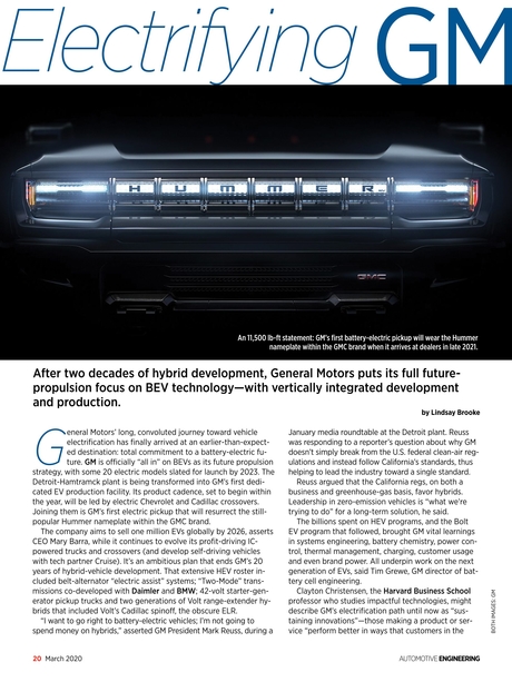 Automotive Engineering - March 2020 - Electrifying GM