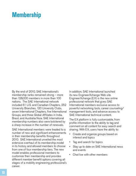 SAE Annual Report 2010 - Membership