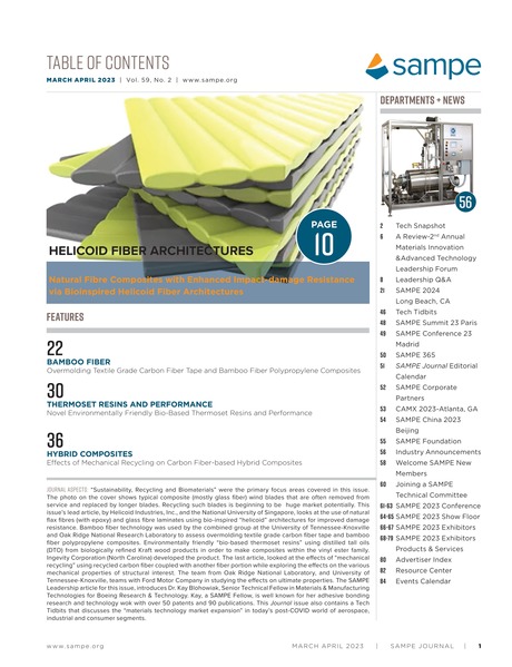 SAMPE Journal - March/April 2023 - Contents