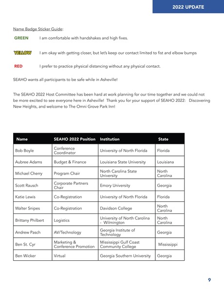 SEAHO Report - Winter 2022 - 9