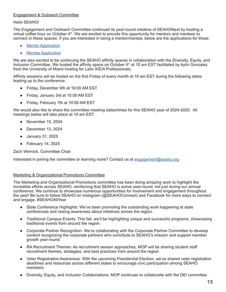 SEAHO Report - Fall 2024 - 13