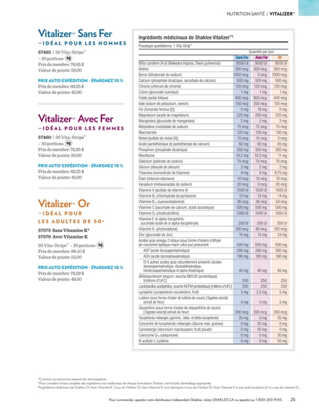 Shaklee Product Catalogue 2017, Numéro 2 - Canada/French - 25