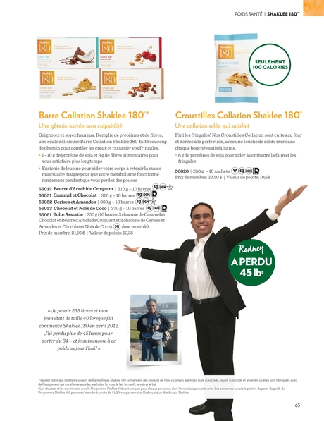 Shaklee Product Catalogue 2017, Numéro 2 - Canada/French - 63
