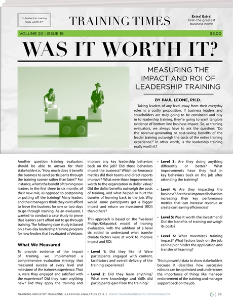 Training Industry Magazine - July/August 2019 - Was It Worth It ...