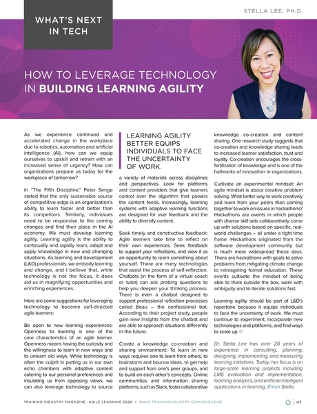 Training Industry Magazine - January/February 2020