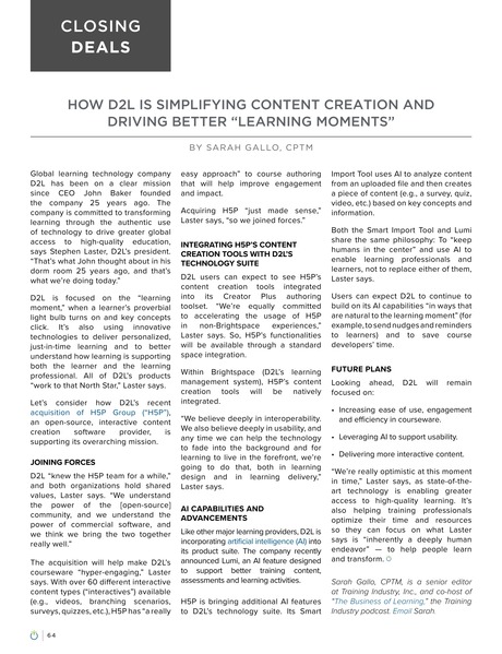 Training Industry Magazine - Fall 2024 - How D2L Is Simplifying Content Creation and Driving ...