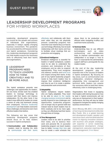 Training Industry Magazine - Spring 2023 - Leadership Development ...