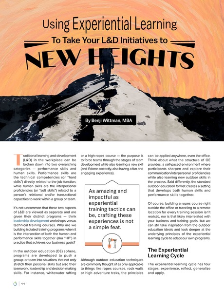 Training Industry Magazine - Spring 2023 - Using Experiential Learing ...