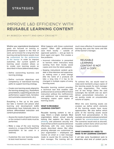 Training Industry Magazine - Spring 2024 - 53