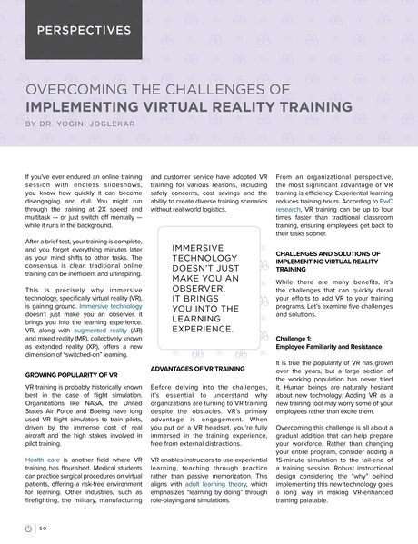 Training Industry Magazine - Winter 2024 - Overcoming the Challenges of Implementing Virtual ...