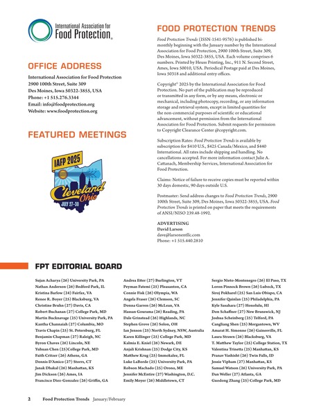 Food Protection Trends - January/February 2025 - 2