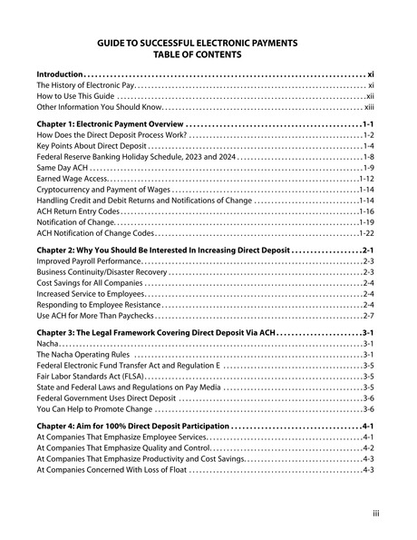 Guide to Successful Electronic Payments 2023 - iii