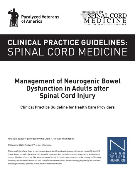 Management of Neurogenic Bowel Dysfunction in Adults after Spinal Cord ...