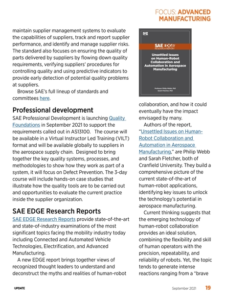 SAE Update - September 2021 - 19