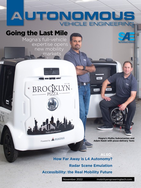 Autonomous Vehicle Engineering - November 2022