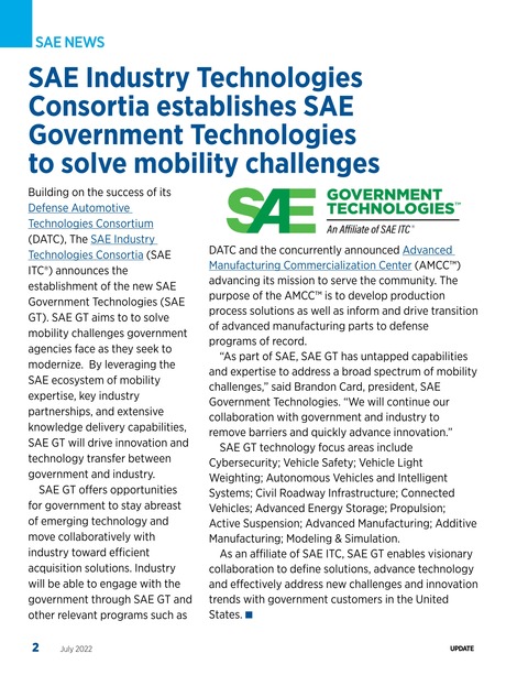 SAE Update - July 2022 - 2