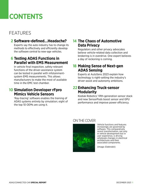 ADAS/Connected Car Special Report - December 2023 - 1