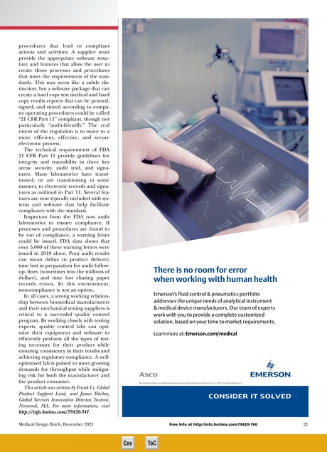 Medical Design Briefs - December 2021 - 21