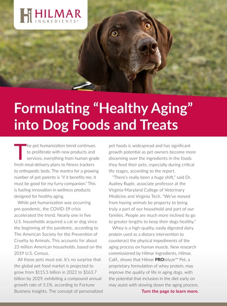 Hilmar Ingredients - 2023 - Formulating "Healthy Aging" Into Dog Food ...